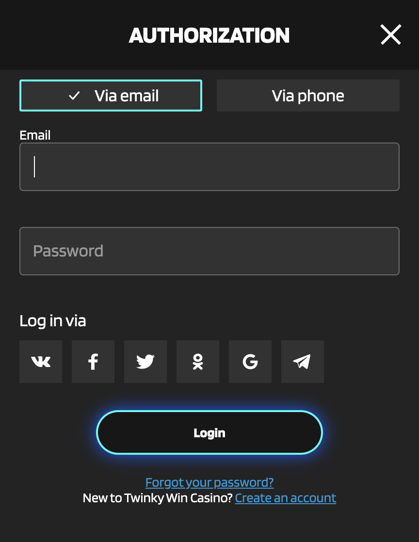 Twinky Win Casino Login
